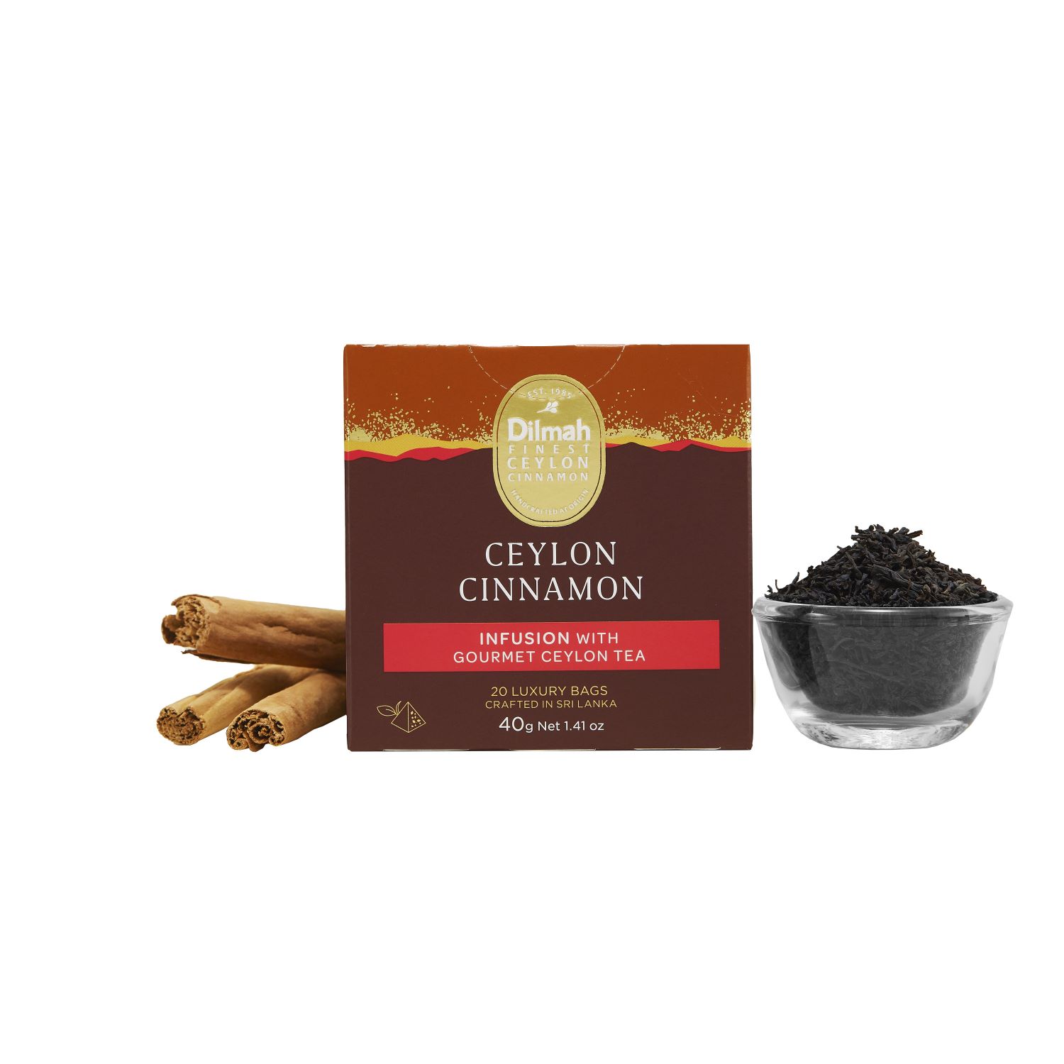 Ceilono juodoji cinamono arbata DILMAH Gourmet, 20 vnt., 40 g - Karakara